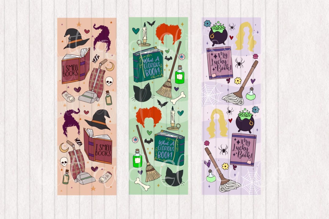 Witch Sisters Halloween Bookmarks: Spooky Reader Gift (digital ...
