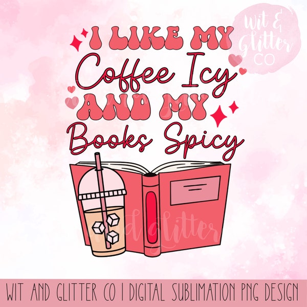 Books Spicy and Coffee Icy Svg - Etsy