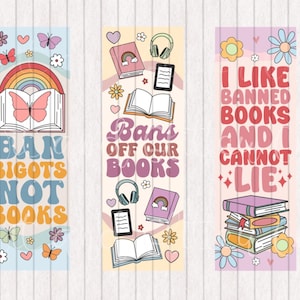 Banned Books Bookmarks: Printable Reader Book Club (digital Download ...