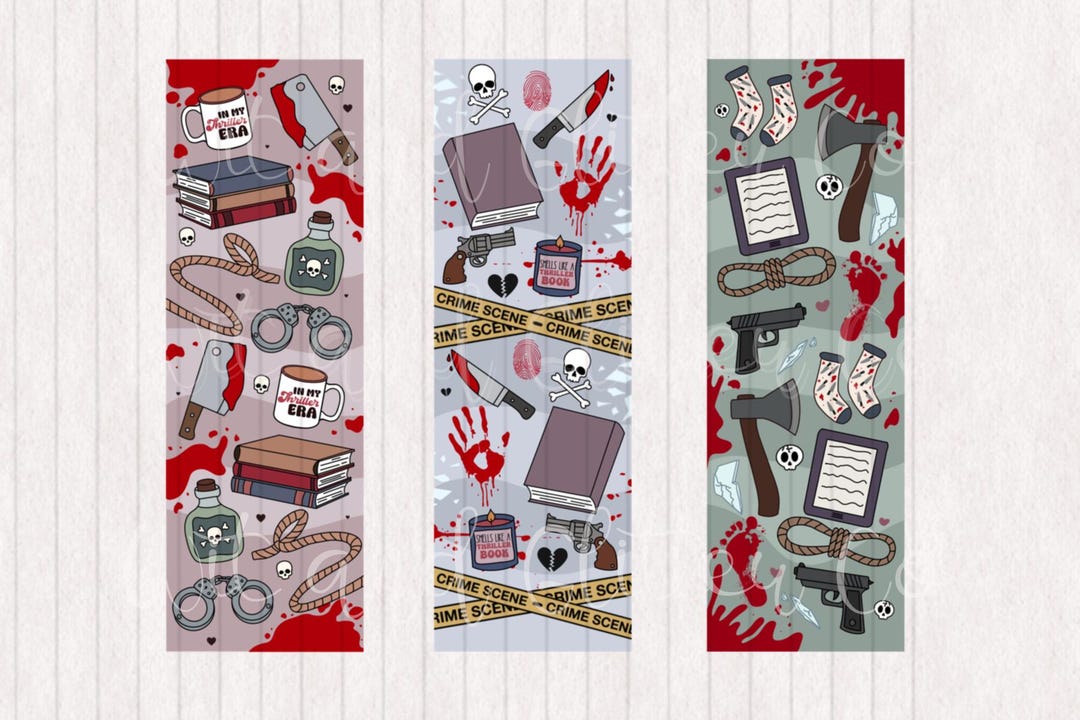 Psychological Thriller Book Reader Collage Bookmarks | Murder Mystery ...