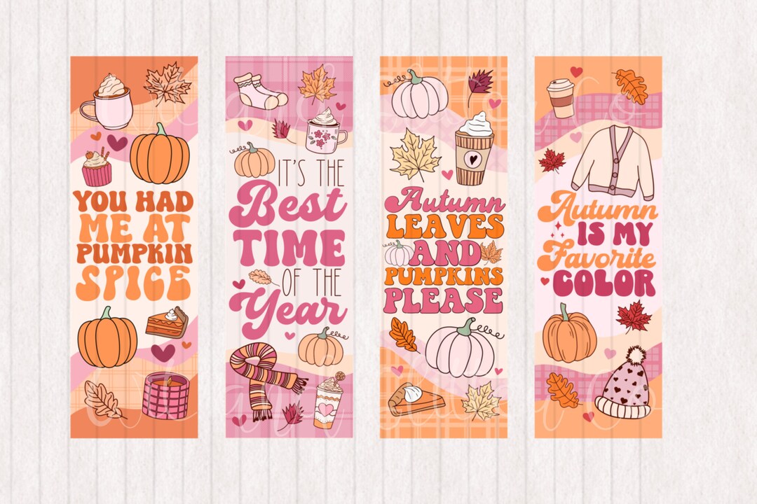 Autumn Leaves & Pumpkins Bookmarks: Fall Printable (digital Download ...