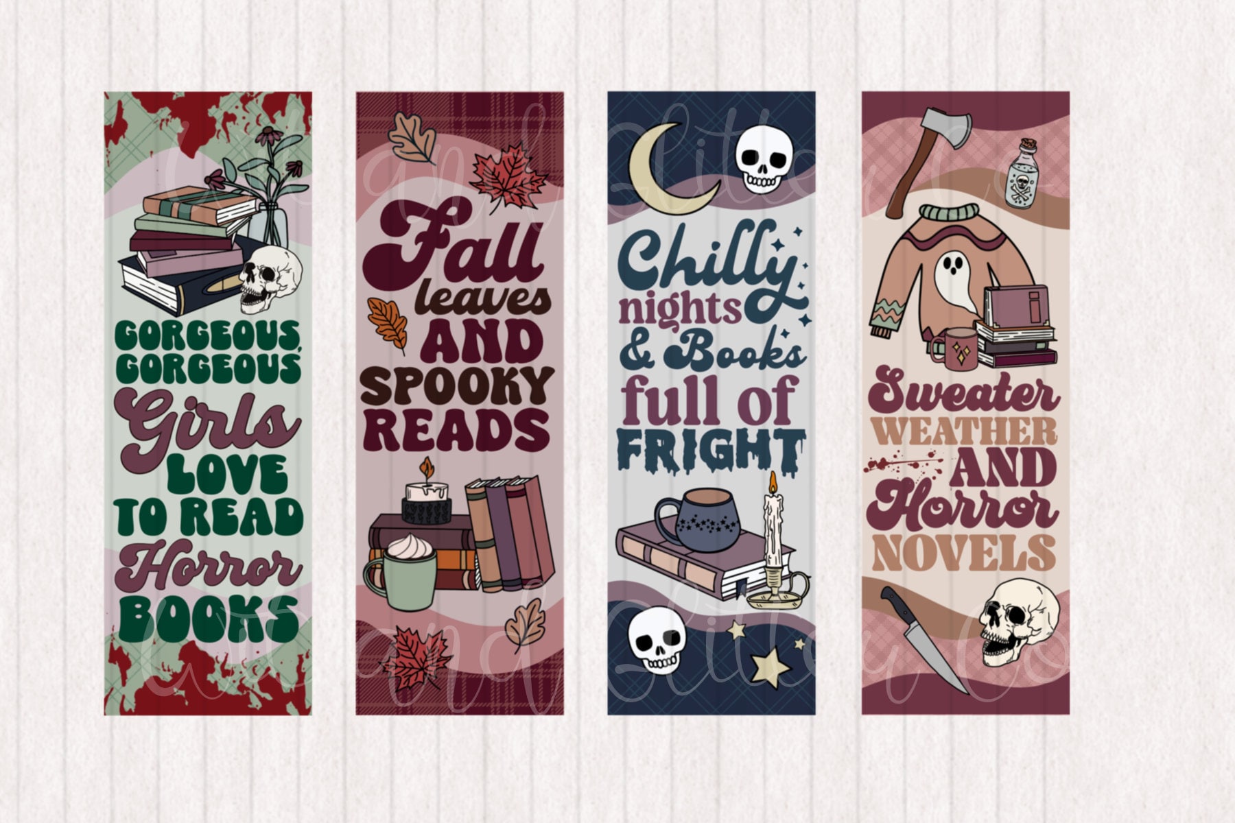 Fall Horror Bookmarks: Spooky Reads, Book Club (digital Printable) - Etsy