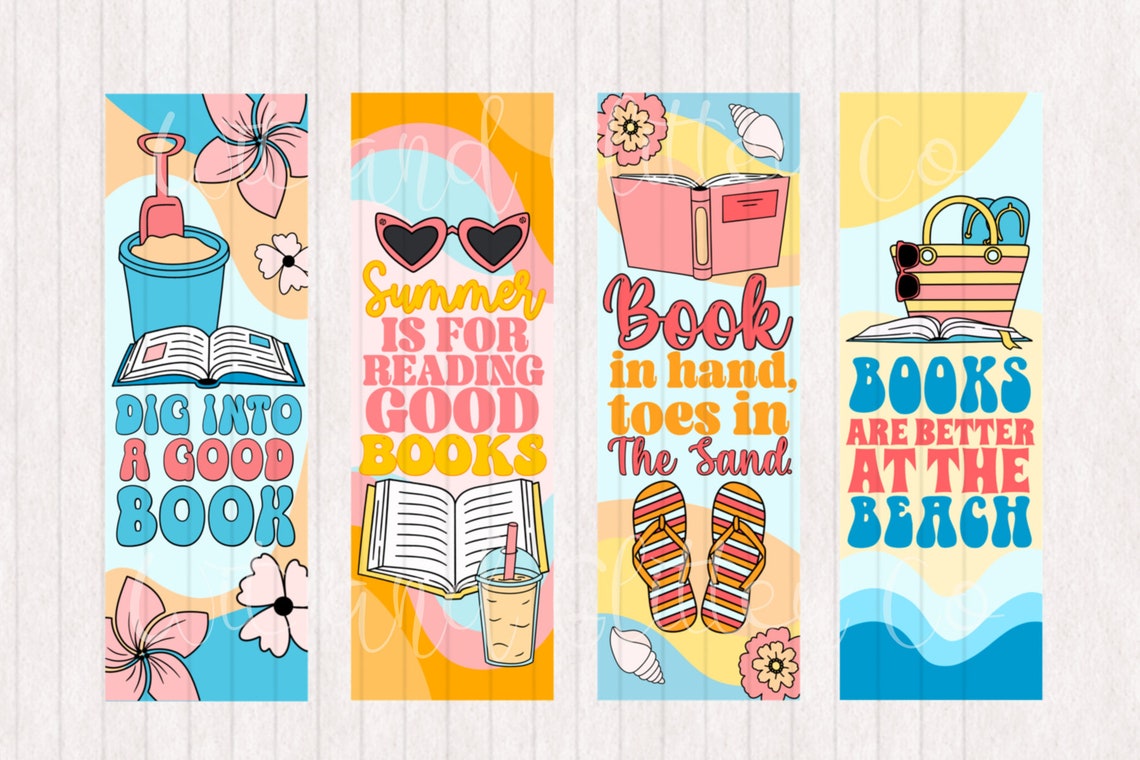 Summer Beach Reads Bookmarks: Printable Book Lover Gift (digital ...