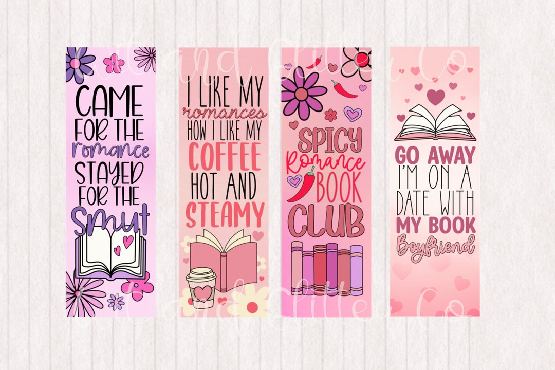 Spicy Romance Reader Bookmarks Digital Printable Bookmarks | Digital ...
