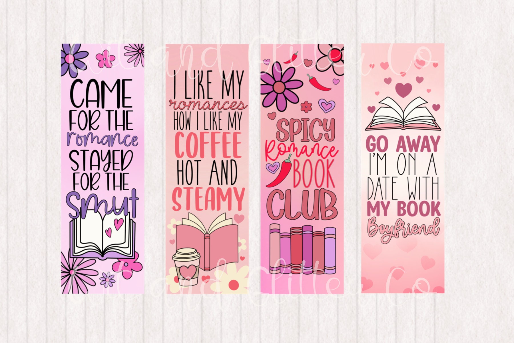 Spicy Romance Reader Bookmarks: Printable Smutty Book Club Gifts ...
