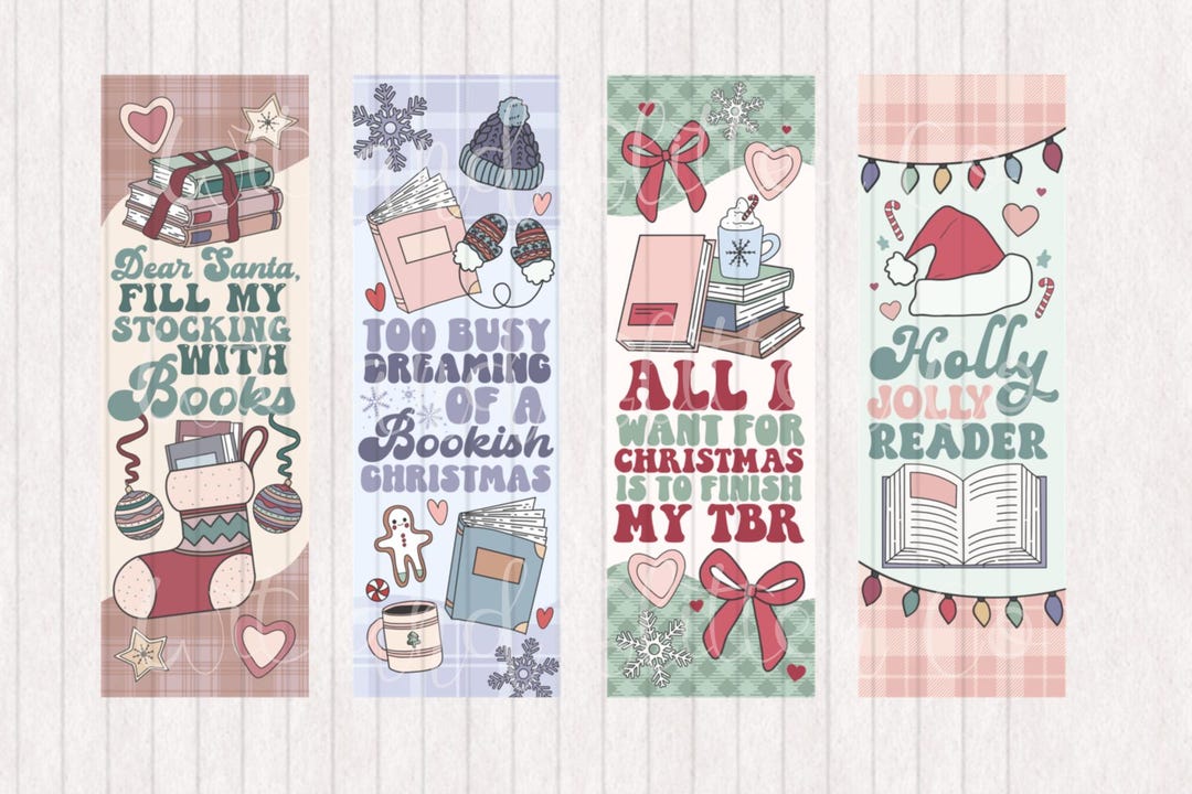 Christmas Bookmarks: Bookish Holiday Reader, Printable (digital ...