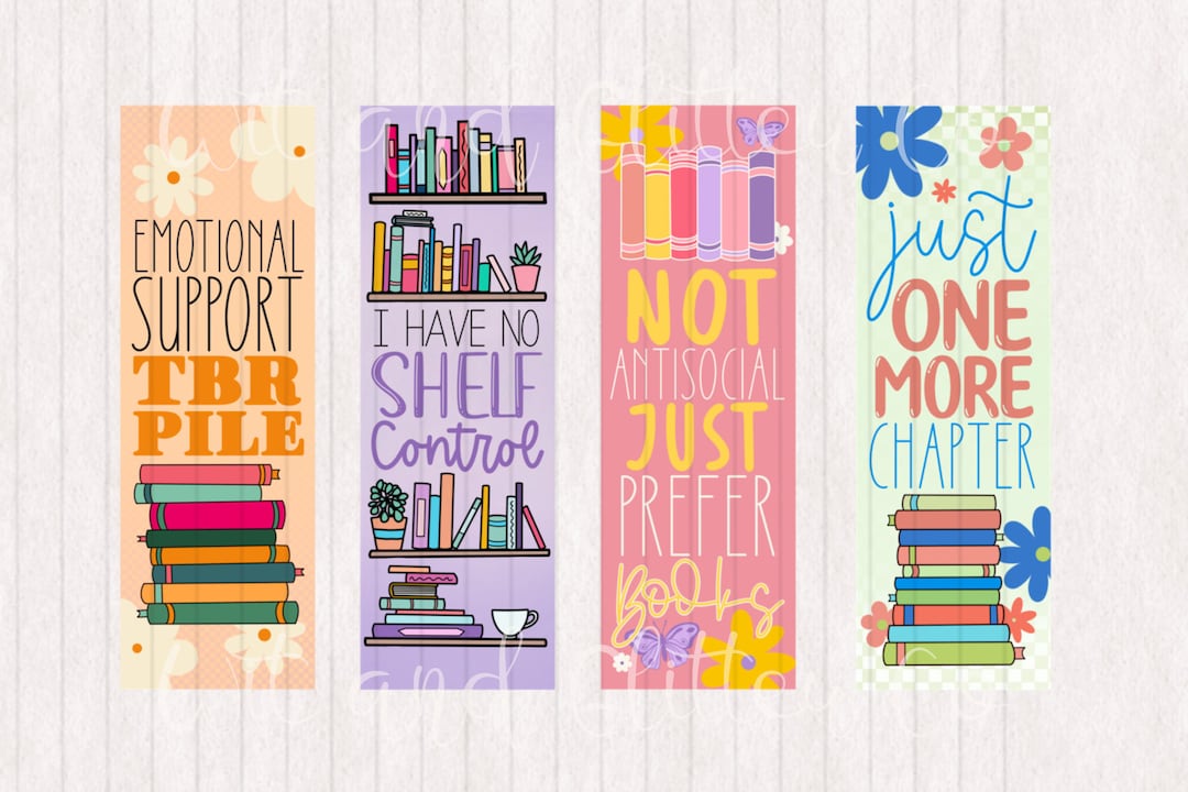 Bookish Book Lover Bookmarks: TBR Pile, No Shelf Control (digital ...
