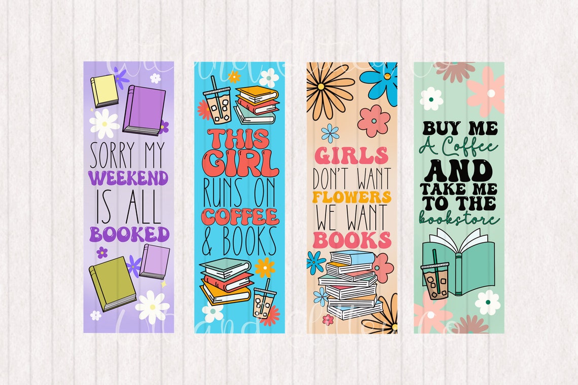 Floral Girly Retro Reader Bookmarks Digital Printable - Etsy