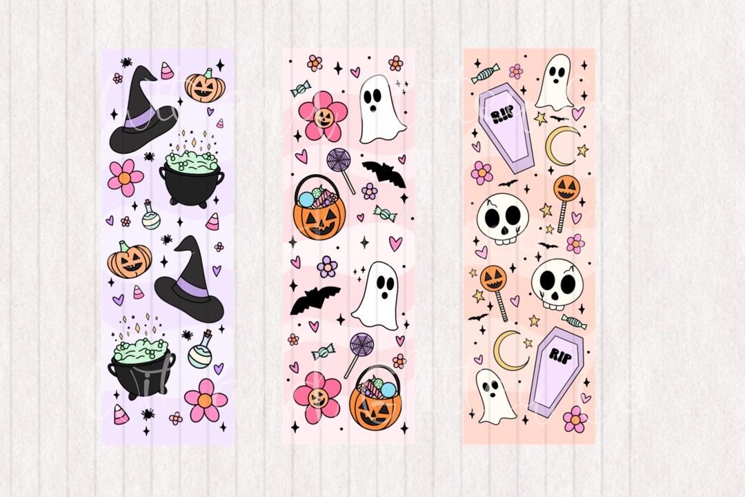 Halloween Bookmarks: Spooky Ghost, Skull, Witchy Designs (digital ...