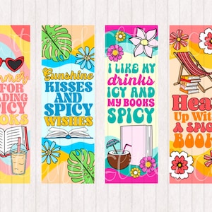 Spicy Summer Reading Bookmarks: Printable Book Lover Gift (digital ...