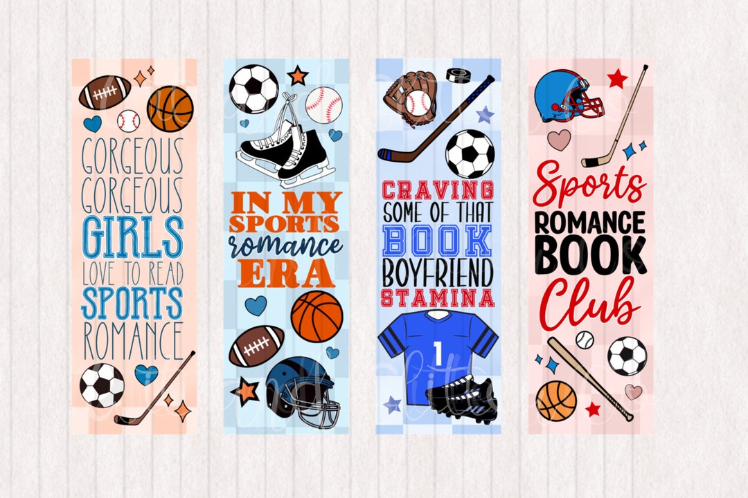 Sports Romance Bookmarks | Printable Digital Download - Etsy