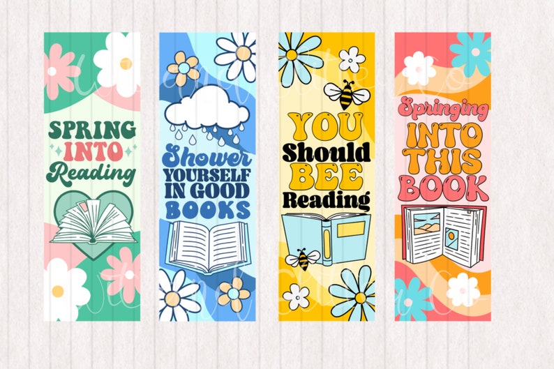 Spring Reading Bookmarks: Floral Printable Book Lover Gift (digital ...