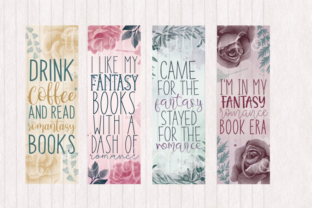Romantasy Reader | Fantasy Romance Reader Bookmarks Digital Printable ...
