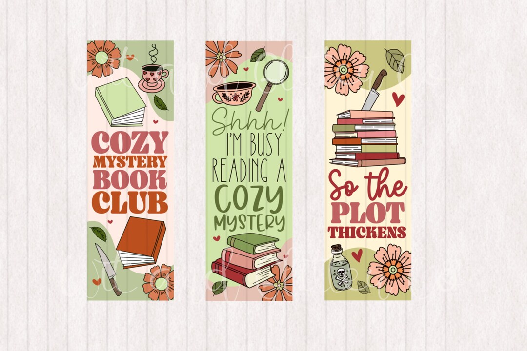 Cozy Mystery Book Club Bookmarks: Printable Reader Gift (digital ...