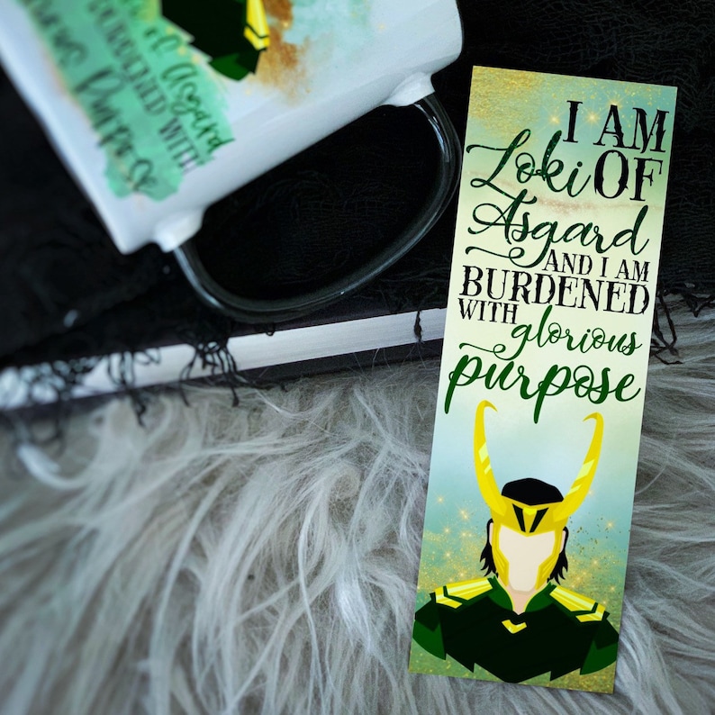 Burdened With Glorious Purpose Loki Bookmark | Etsy