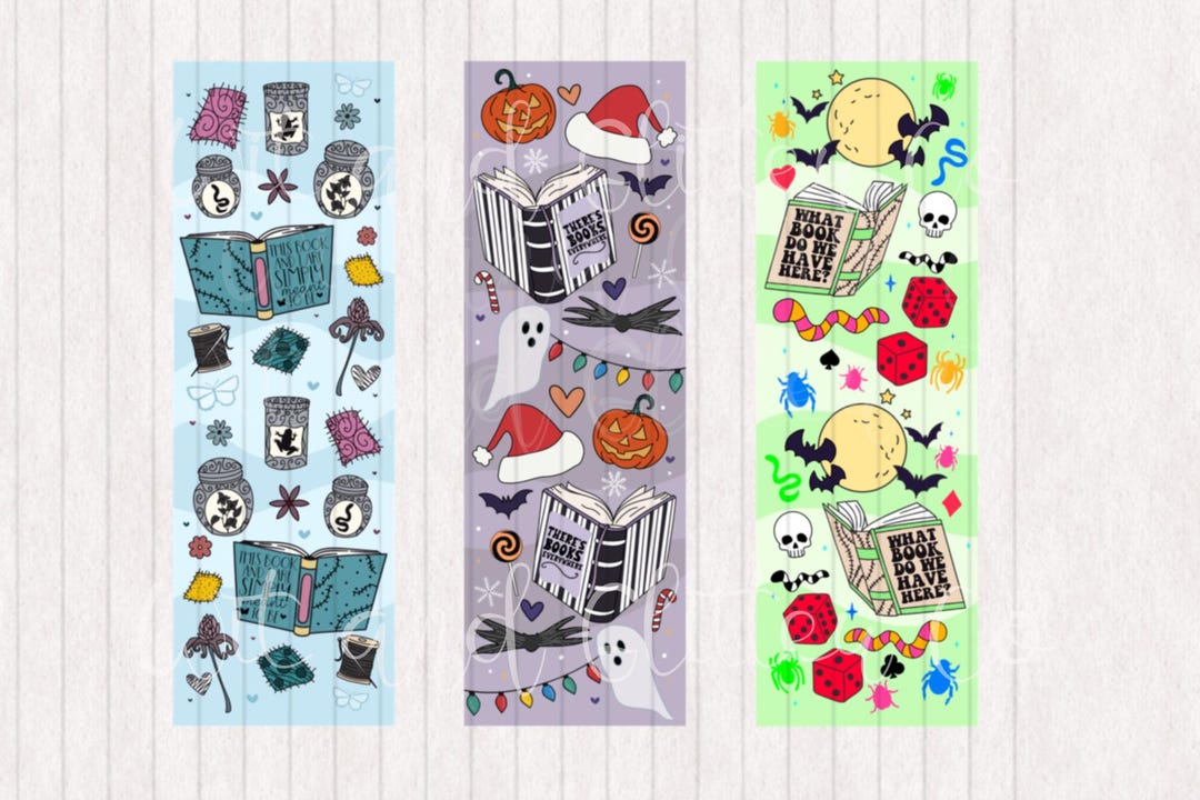 TNBC Halloween Couple Collage Pumpkins Spooky Bookish Reader Bookmarks ...