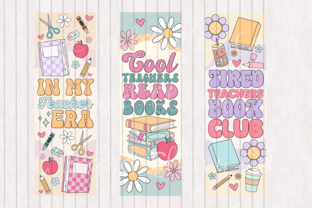 Teacher Bookmarks: Retro Style, Teacher Appreciation Gifts (digital ...