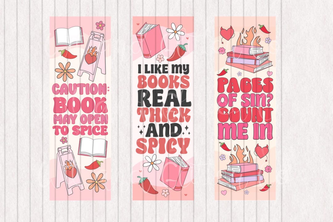 Spicy Romance Reader Bookmarks: Printable Smutty Book Lover Gift ...