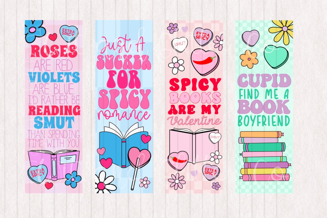 Spicy Valentine's Day Bookish Bookmarks (digital Printable) - Etsy