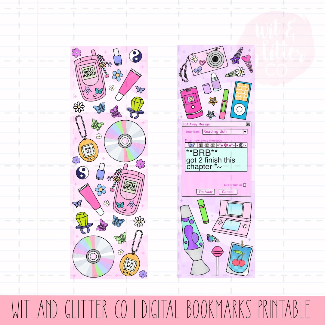 Y2K 2000s Nostalgia Girly Books Bookmarks: Reader Gift (digital ...