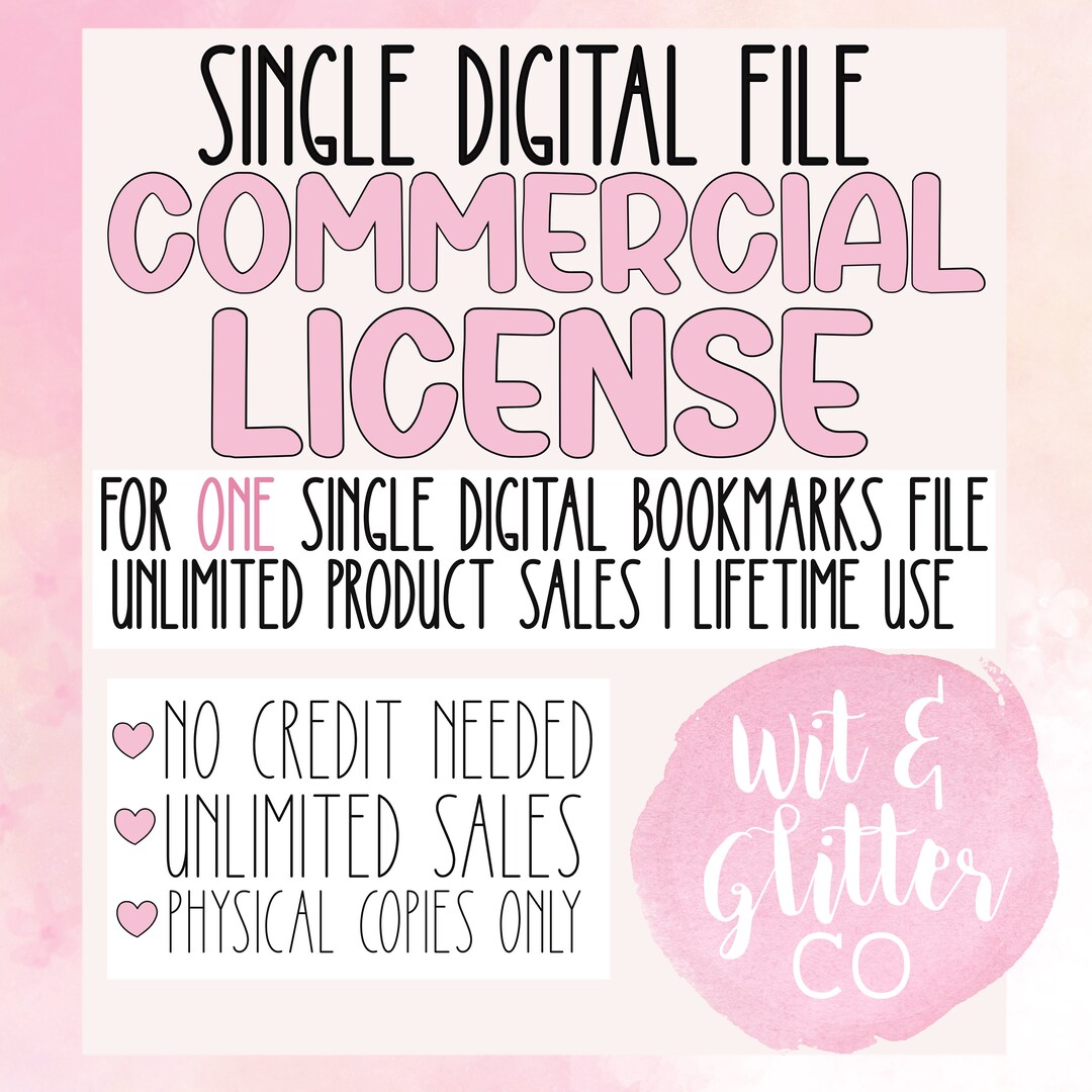 Commercial License: Single Digital Bookmark, PNG File, Ereader Insert ...