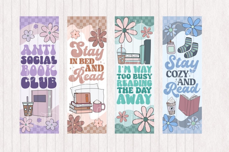 Book Lover Bookmarks: Stay in Bed and Read Designs (digital Printable ...
