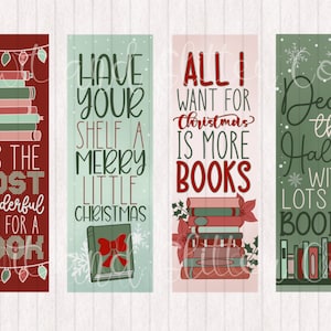 Christmas Bookmarks: Holiday Book Lover Gift (digital Printable) - Etsy