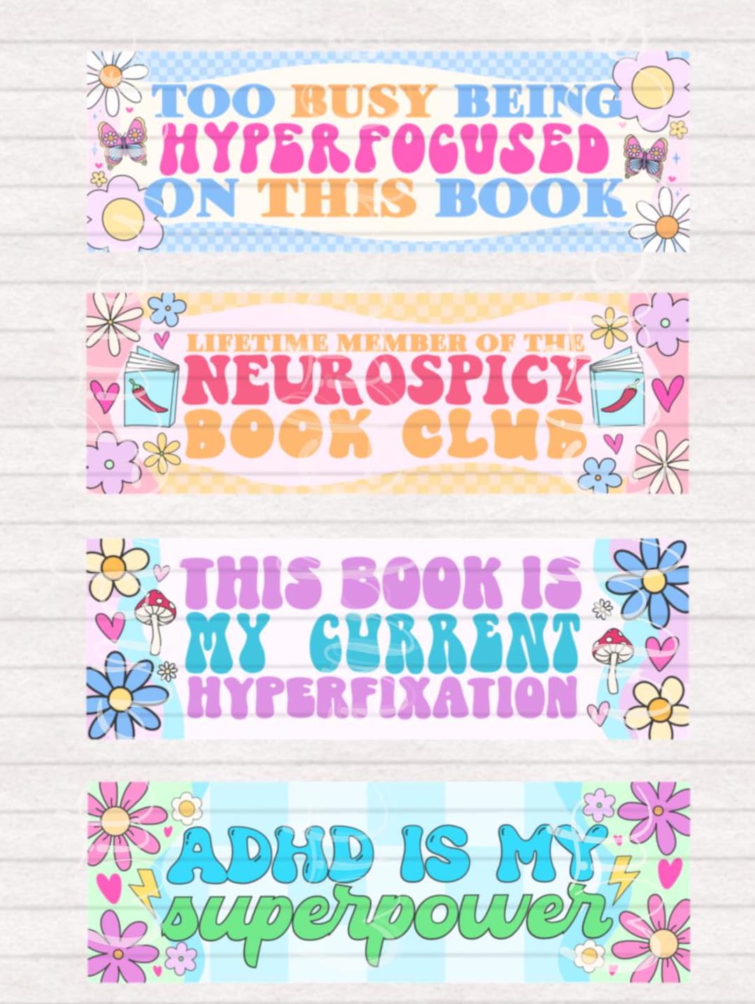 Neurospicy Book Club ADHD is My Super Power Hyperfocused Bookmarks ...