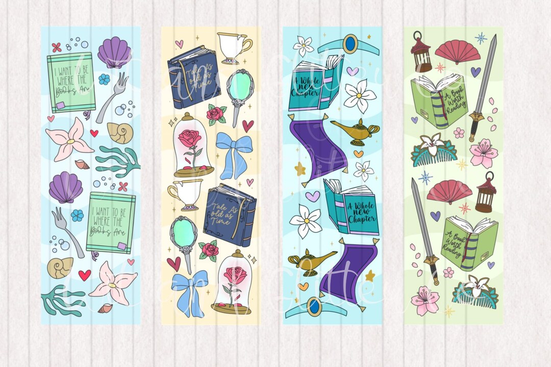 Princess Mermaid Collage Bookmarks: Magical Printable Set (digital ...