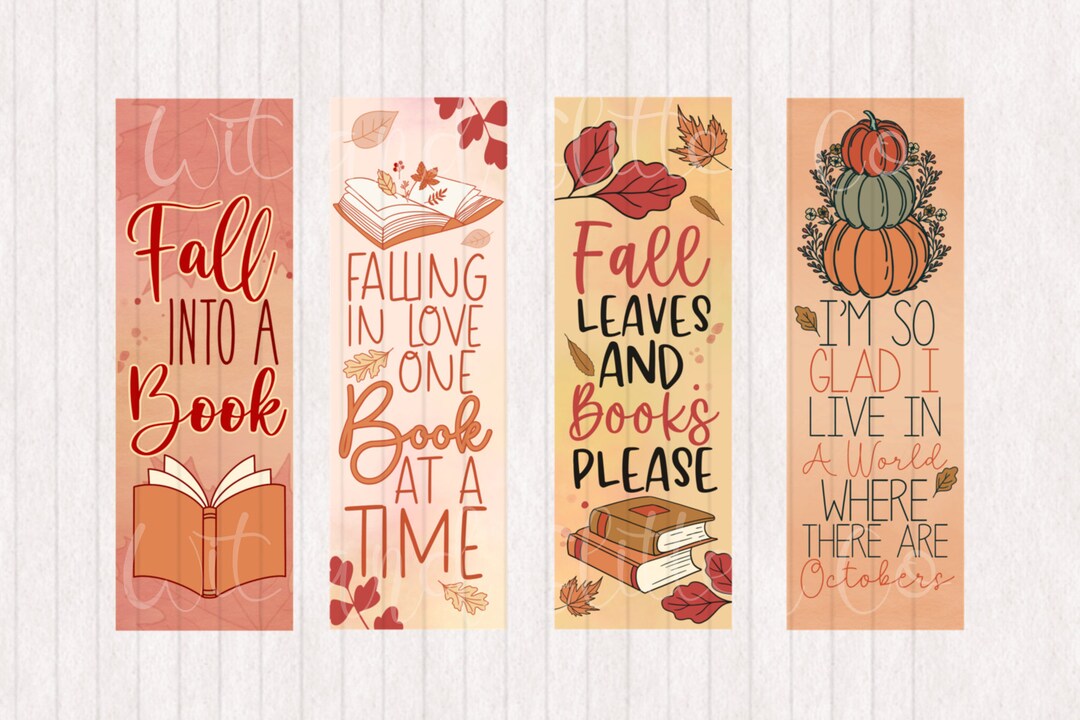 Autumn Leaves Bookmarks: Bookish Reader Gift (digital Printable) - Etsy