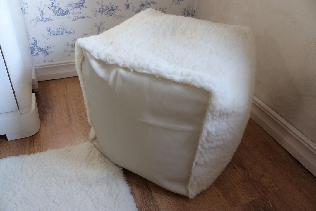 Square Pouf Cover 100% Real Merino Woolinner Bag Square - Etsy
