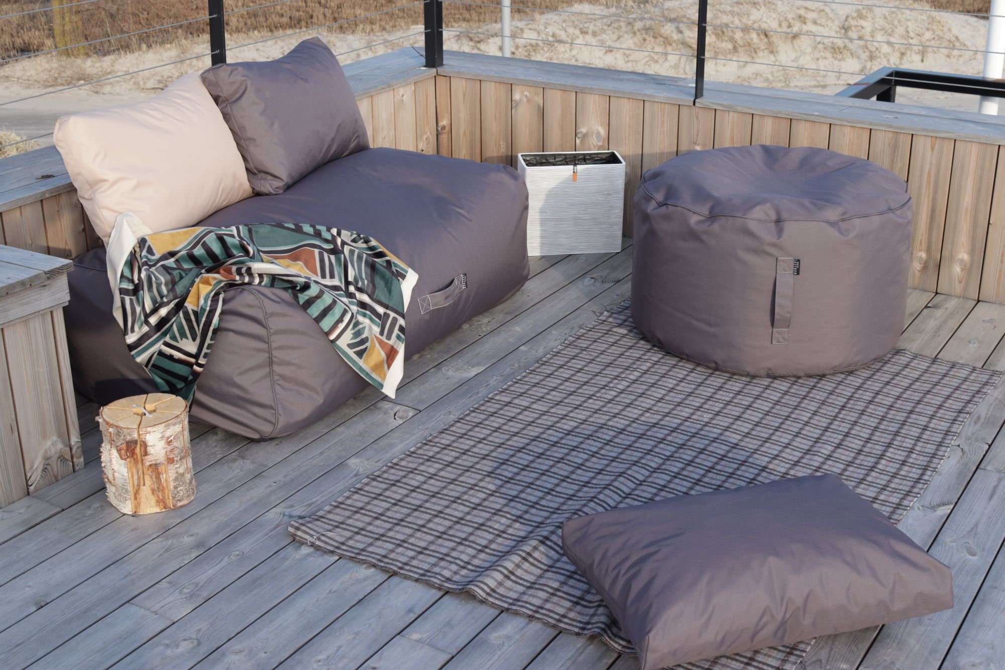 Outdoor Roundpouf Slipcover (+inner Bag), Unstuffed, Water Repellent ...