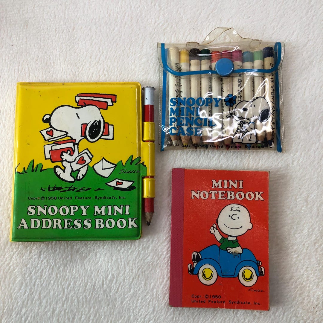 Vintage 50s Snoopy Charlie Brown Peanuts MINI Notebook, Address Book ...