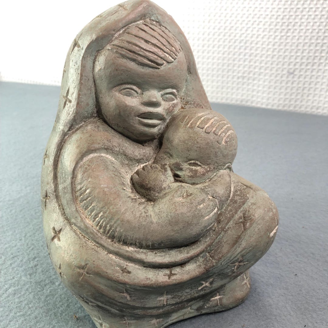 Isabel Bloom "mother With Child" Cement Sculpture Signed Retired - Etsy