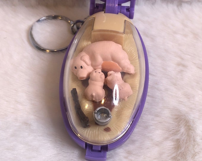 Vintage 1993 Takara Oink Oink Pocket Egg Keychain. Pig and Piglets. - Etsy