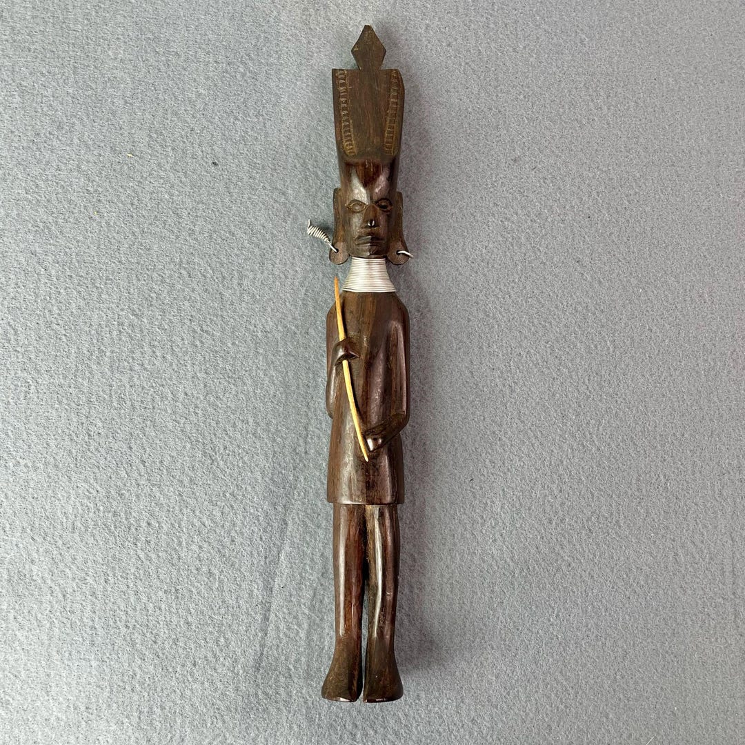 Vintage Besmo Kenya Tribal Art Decor Hand Carved Wood African Statue ...