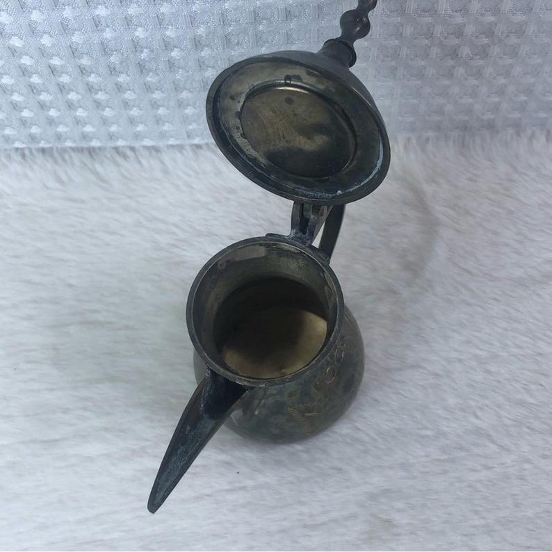 Vintage Islamic Brass Engraved SMALL Coffee Tea Pot Pitcher - Etsy