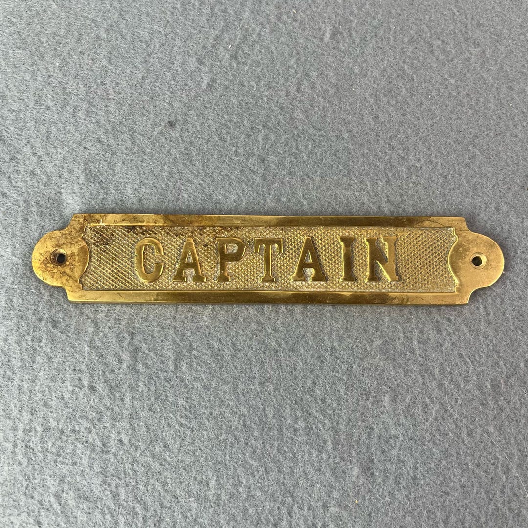 Vintage Brass Captain Name Plate Boat Ship Nautical Plaque Sign - Etsy