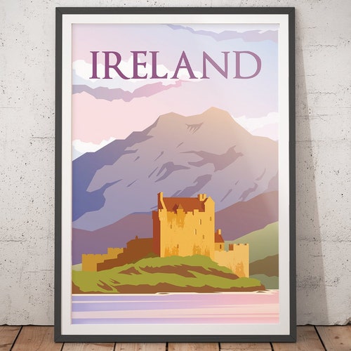 Ireland Poster Vintage Travel Poster Minimalist Art Prints | Etsy