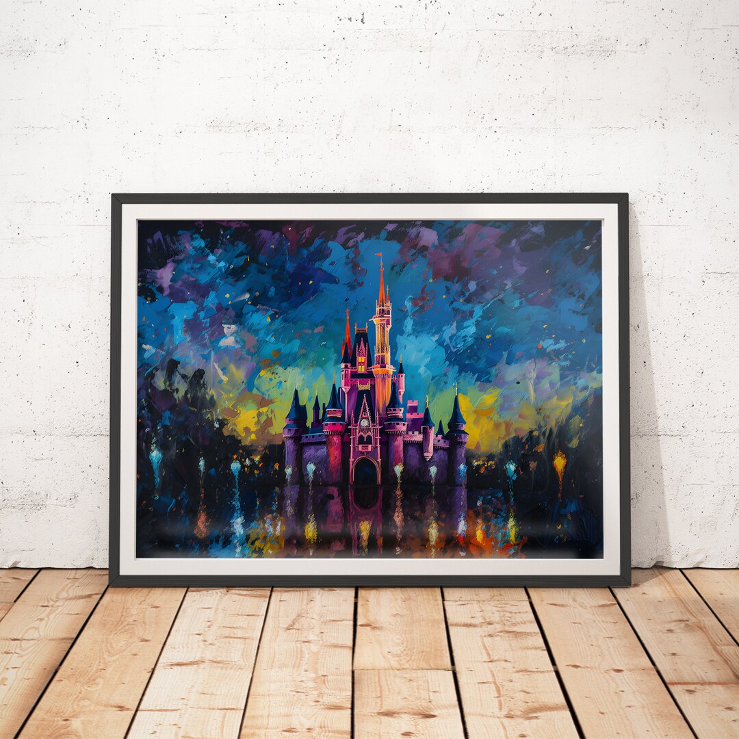 Cinderella Castle Print Disney Castle Wall Art Original Abstract ...
