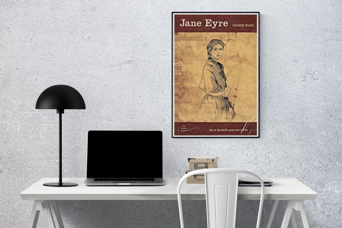 Jane Eyre Book Cover Art Print: Vintage Literary Wall Decor - Etsy