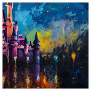 Cinderella Castle Print Disney Castle Wall Art Original Abstract ...