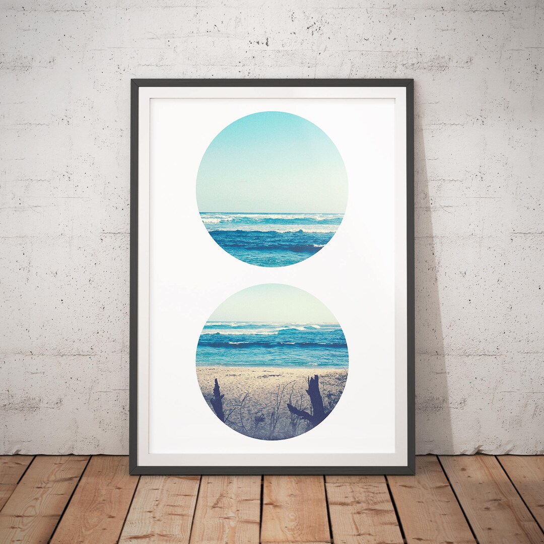 Beach Decor Minimalist Art - Beach Wall Art | Geometric Art | Geometric ...