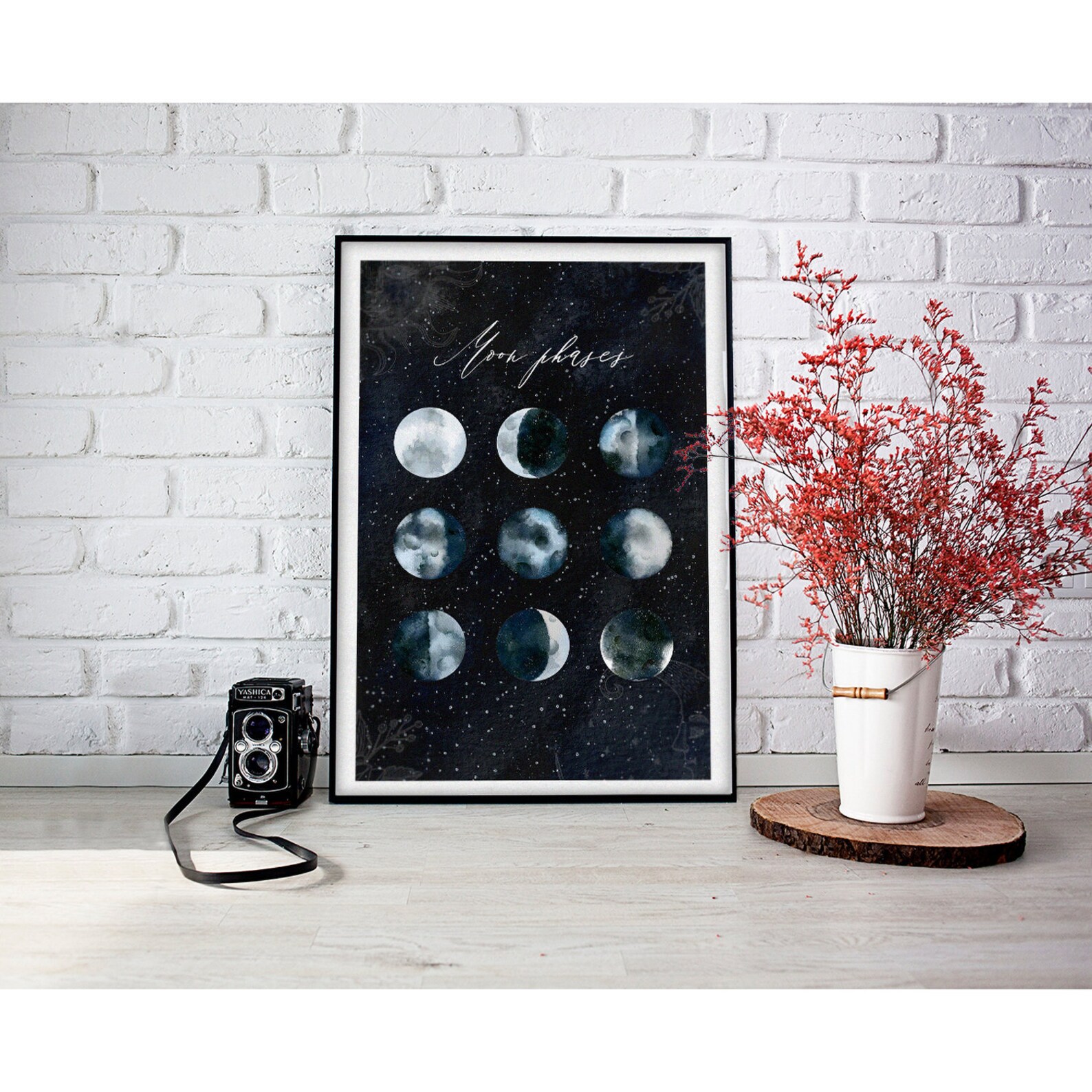 Moon Phases Watercolor Print: Celestial Astrology Poster - Etsy