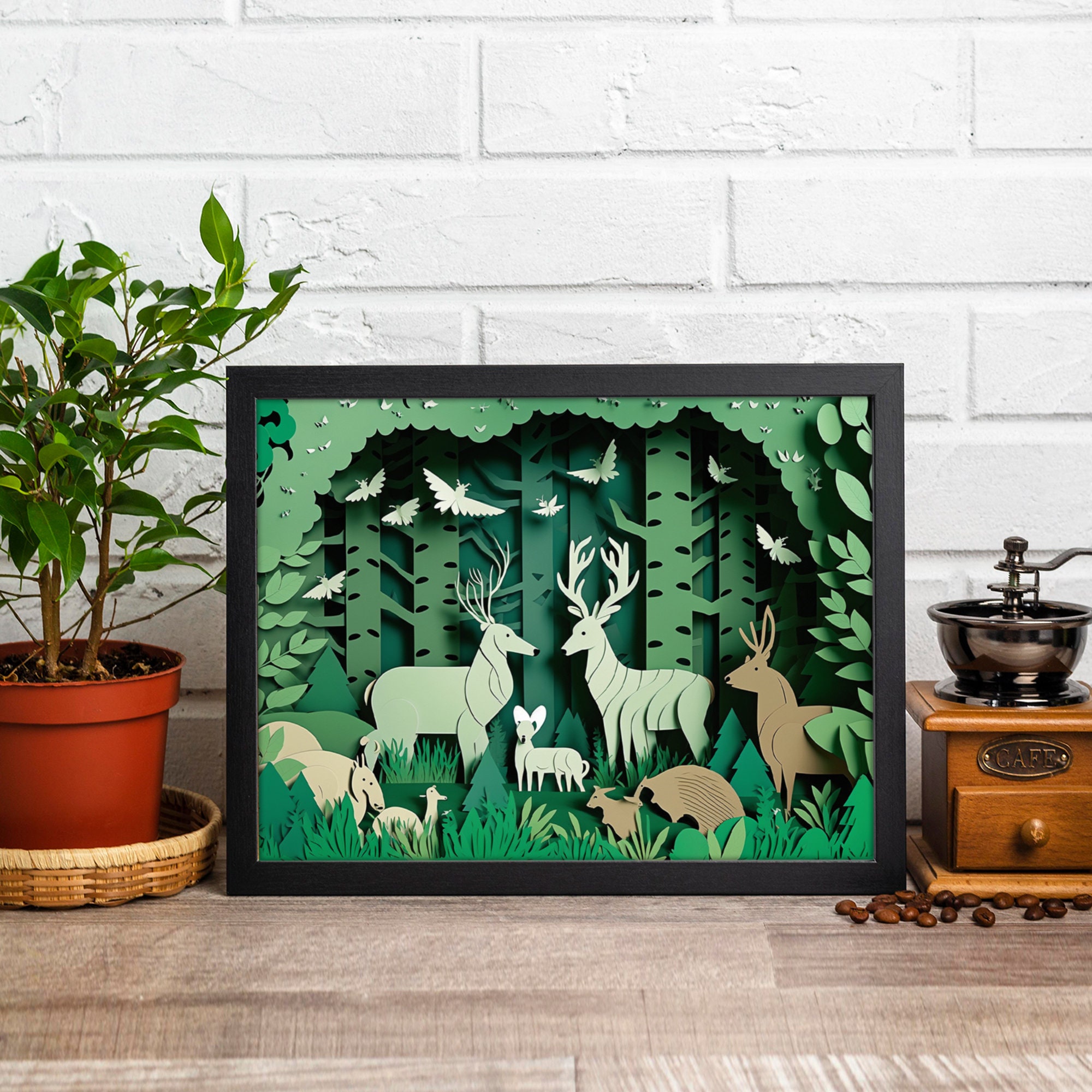 Forest Print Paper-cut Art / Nursery Decor / Kids Prints / - Etsy