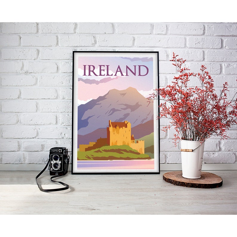 Ireland Poster Vintage Travel Poster Minimalist Art Prints | Etsy