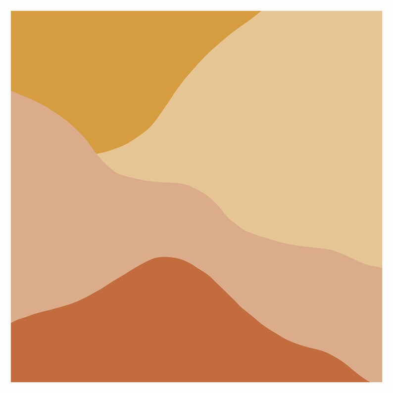 No.15 Abstract Landscape Print Line Art Print Sunset | Etsy