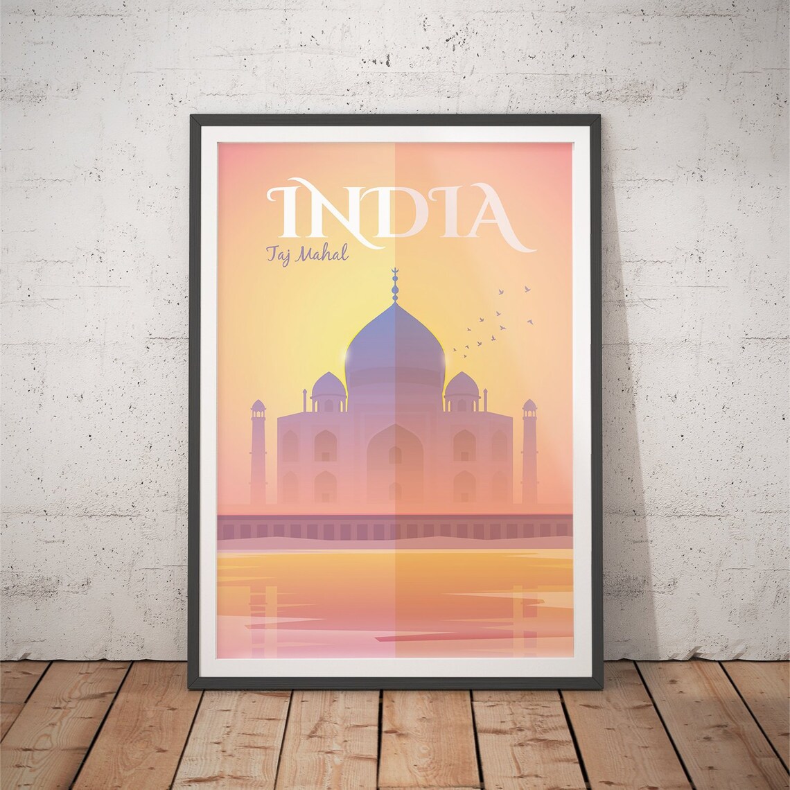Taj Mahal Poster Vintage Travel Poster Minimalist Art | Etsy