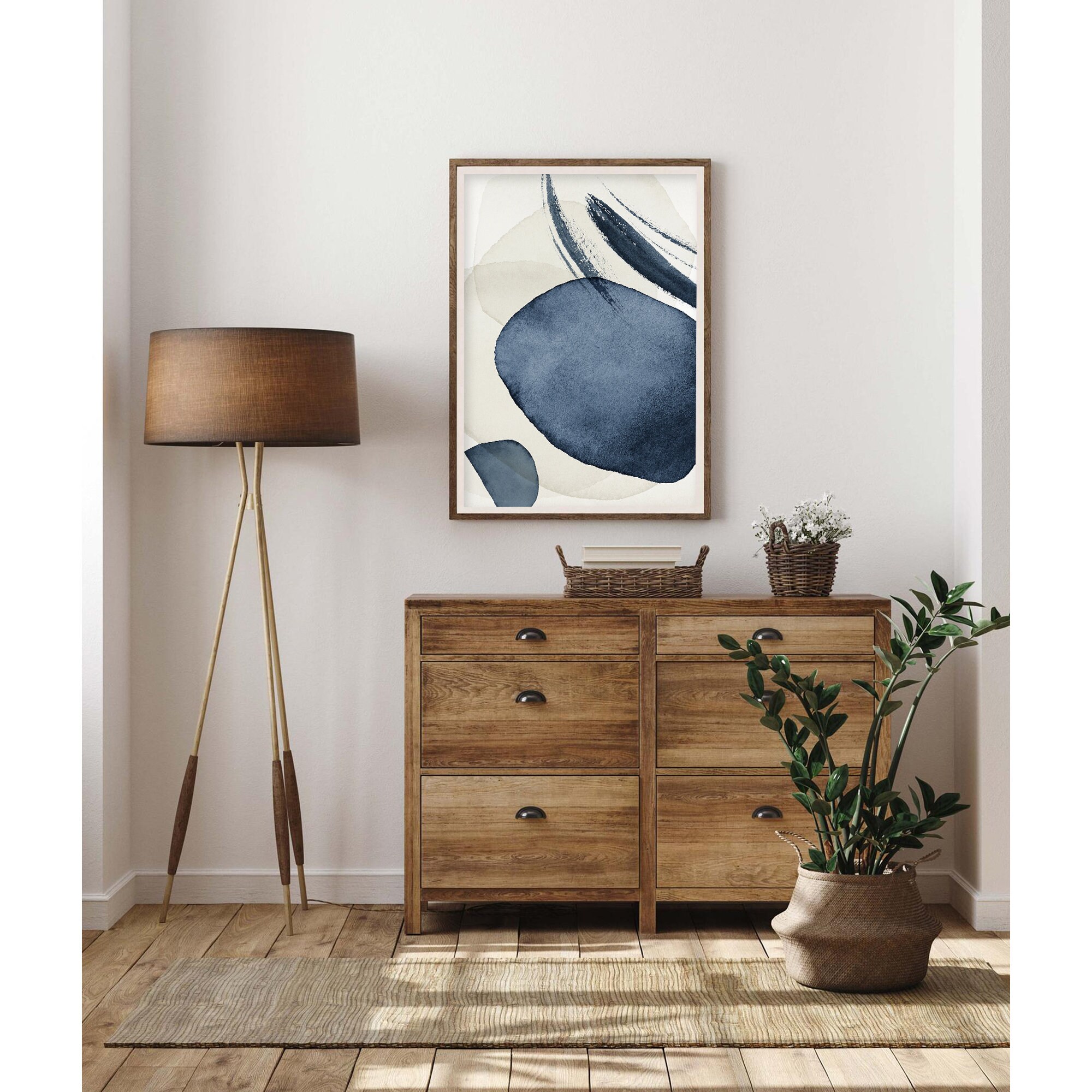 Bluey Watercolor Abstract Wall Art No.7 Modern Minimalist | Etsy