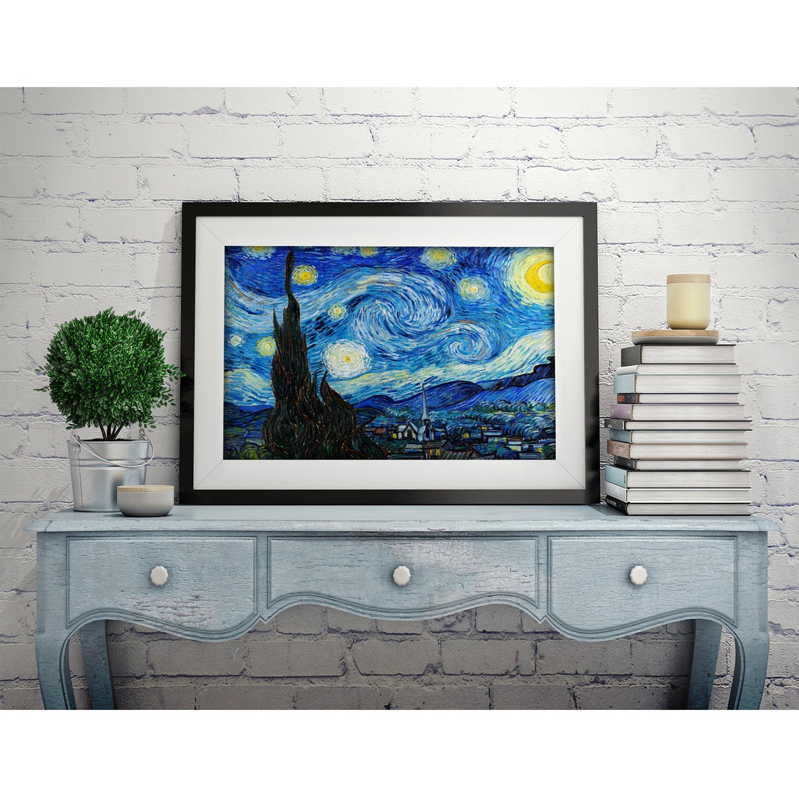 The Starry Night Print Vincent Van Gogh Vintage Art | Etsy